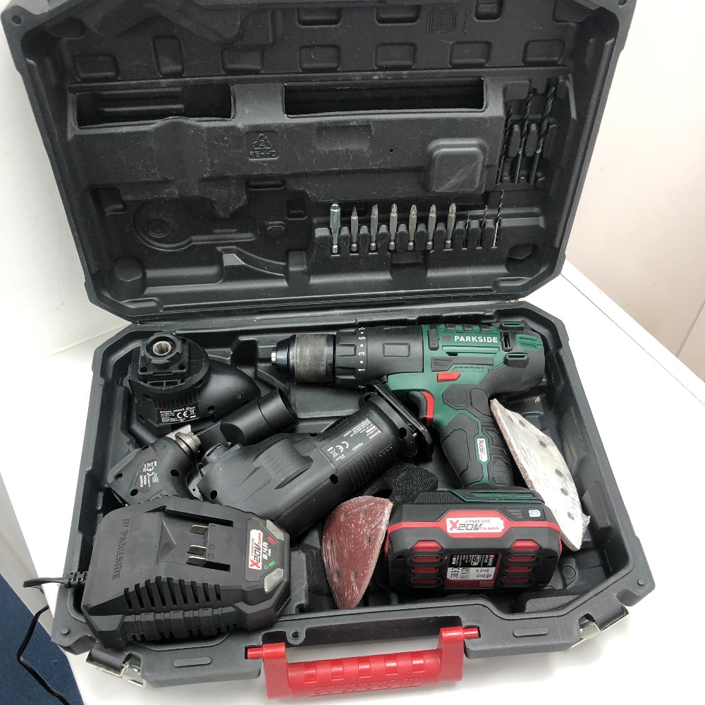 Used Parkside 20V Cordless 4 in 1 Combination Tool - Drill, Sander, Saw ...